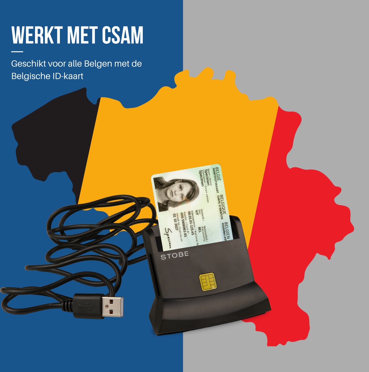 STOBE eID Kaartlezer België - Identiteitskaartlezer & multi Card Reade ...